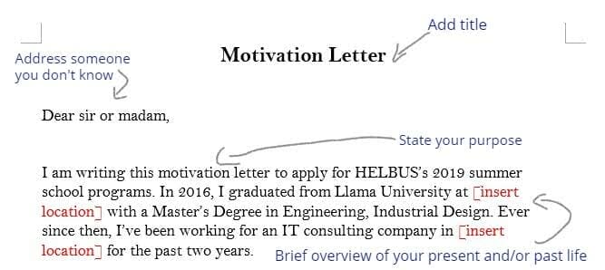Motivation Letter for Masters Sample with Examples