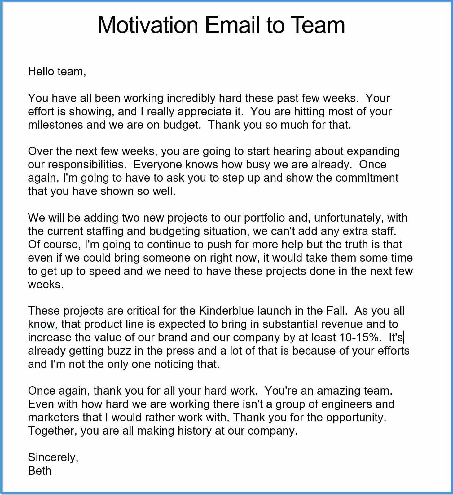 Motivation Email to Your Team with Sample